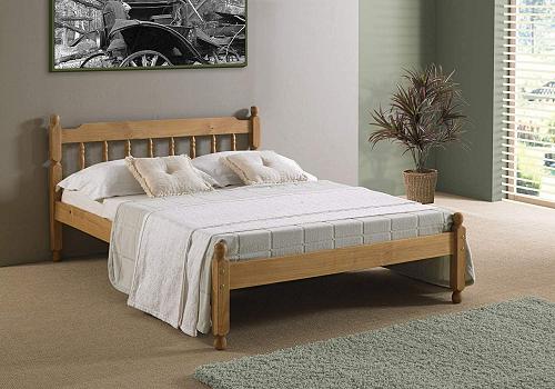 4ft Small Double Colonial waxed pine wooden bed frame | Helibeds