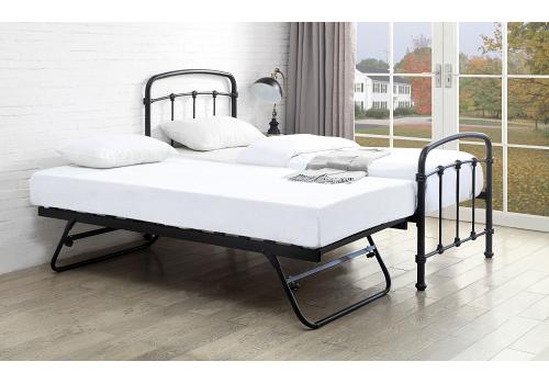 3ft Single Retro Black Overnight Guest Bed Frame | Helibeds